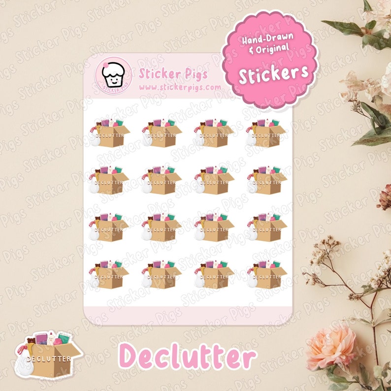 Organizational Declutter Stickers | Matte Vinyl Journal & Planner ...