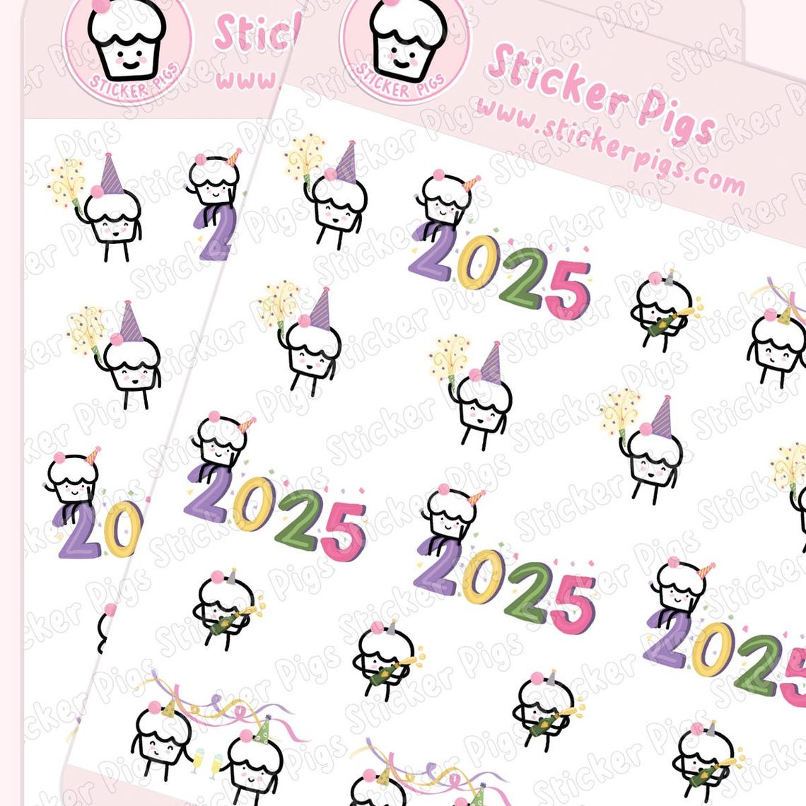 New Year 2025 Stickers | Matte Vinyl Journal / Planner Stickers - Happy ...