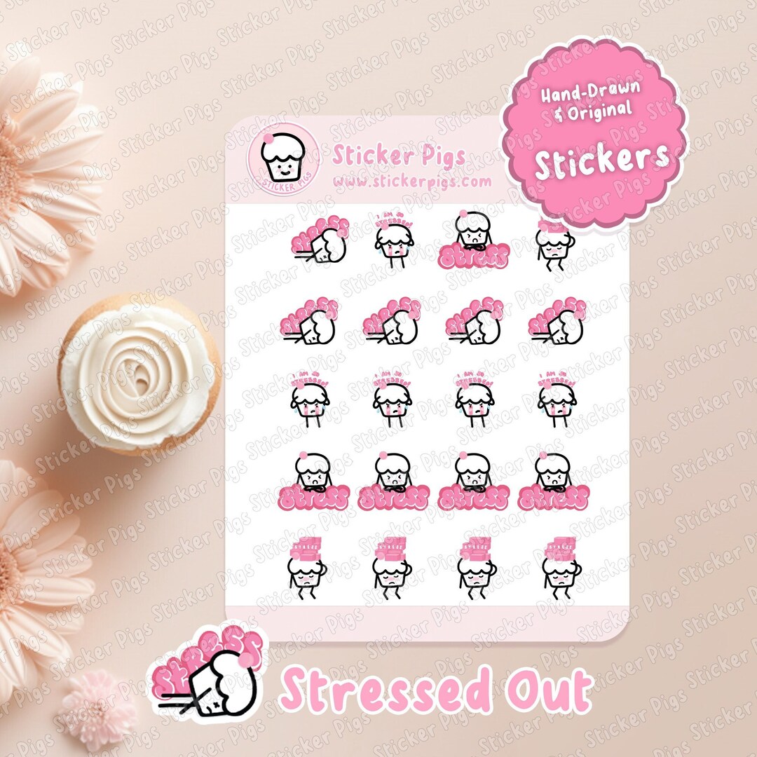 Stressed Out Stickers | Matte Vinyl Journal & Planner Stickers -mood ...