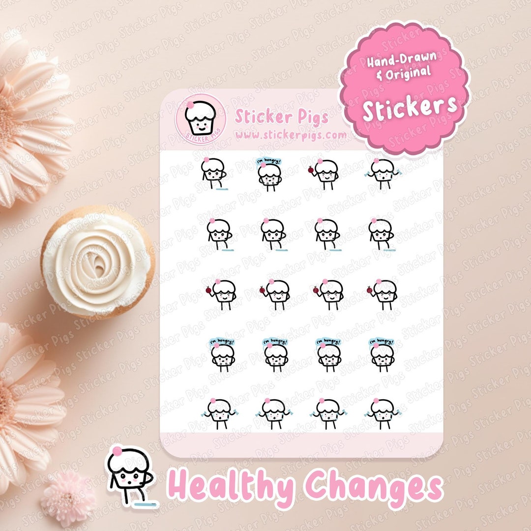Healthy Changes Character Stickers | Matte Vinyl Journal & Planner ...