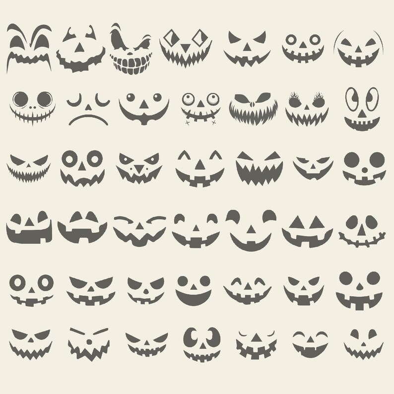 Halloween Pumpkin Face SVG Bundle: Jack O Lantern Clipart (PNG, SVG) - Etsy