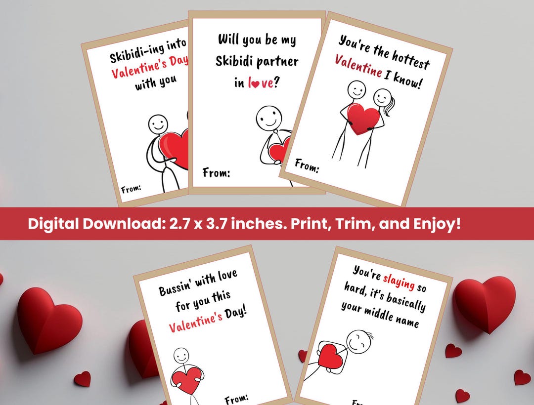 Slang Kids Valentine's Day Cards, Funny Printable Classroom Valentine ...