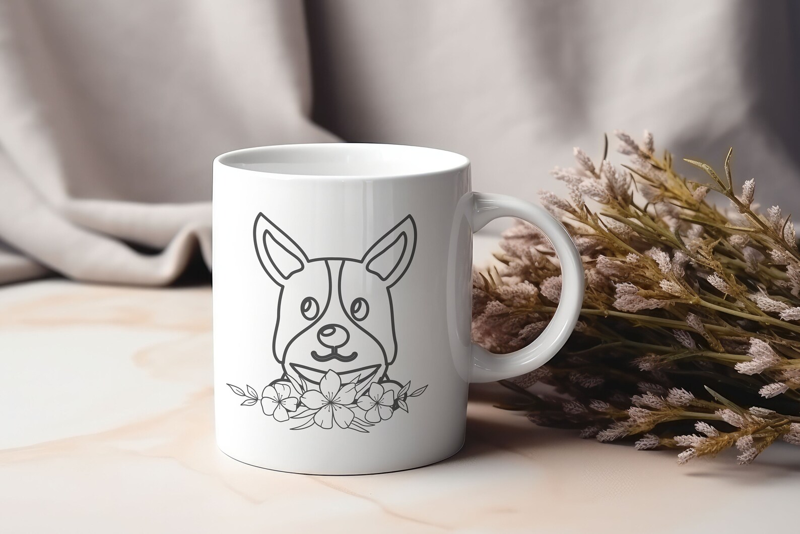 Flower Dogs SVG File, Floral Dog Svg, Stylized Dog Svg, Dog With Flower ...