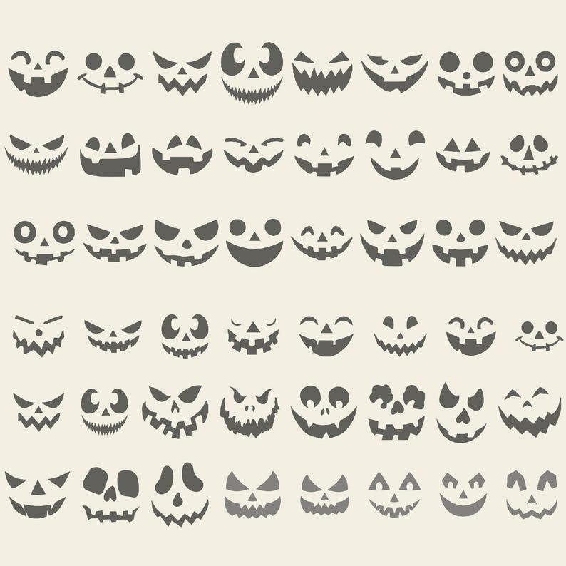 Halloween Pumpkin Face SVG Bundle: Jack O Lantern Clipart (PNG, SVG) - Etsy