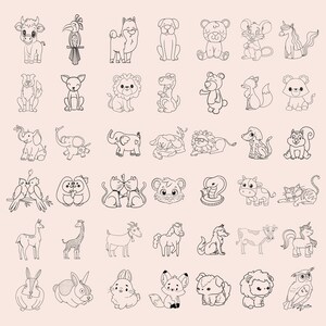 100 Animal Doodle Svg Bundle | Animal Svg | Doodle Svg | Safari Animal ...