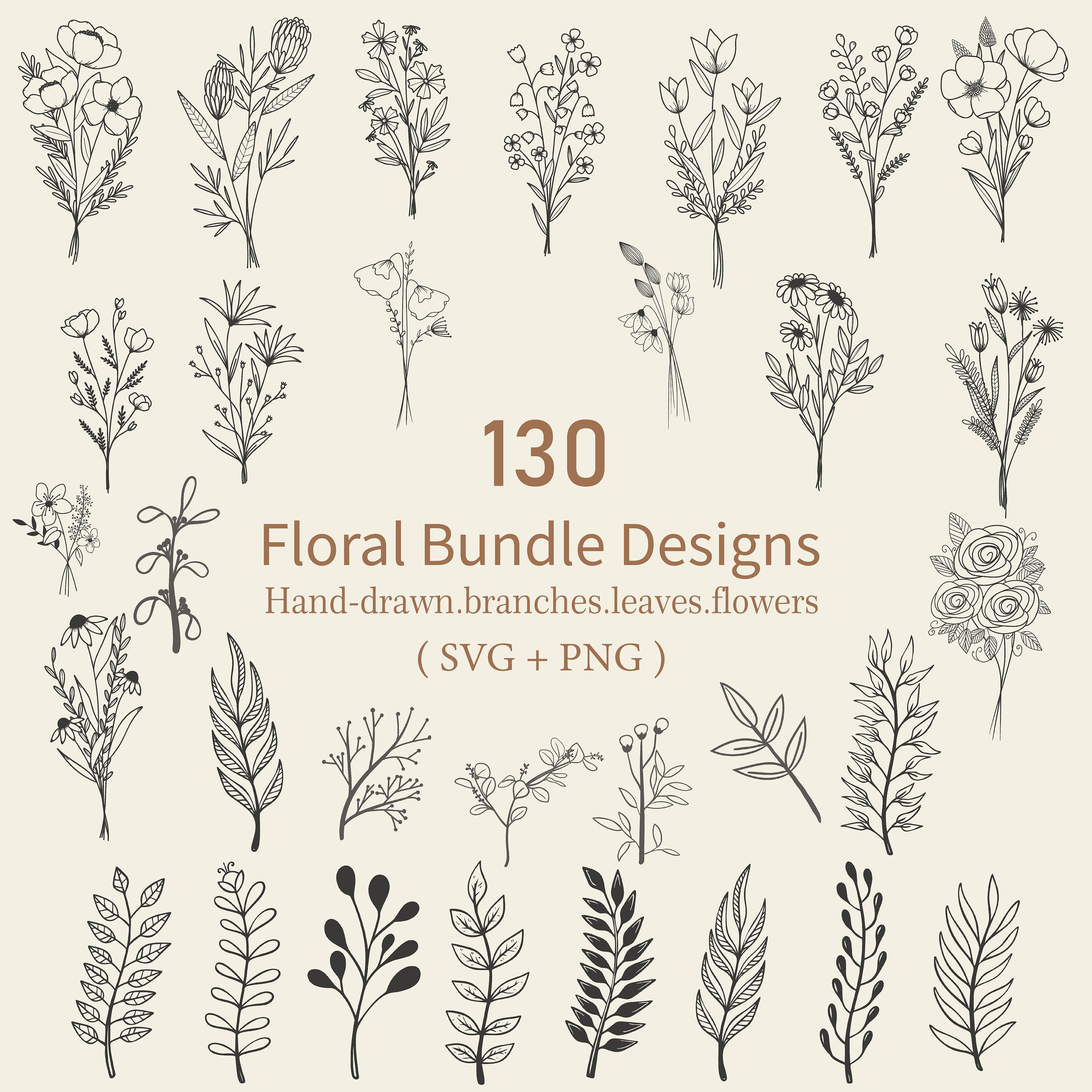 Floral Svg Bundle, Flower Svg Bundle, Flowers Bundle SVG, Wildflower ...