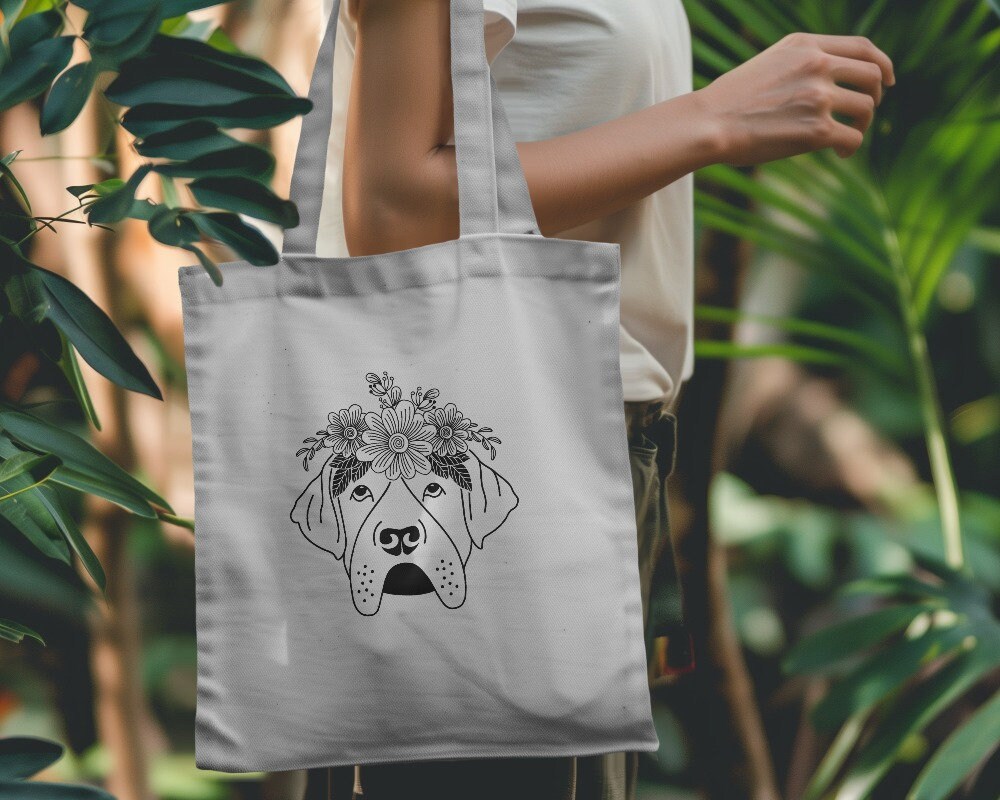 Flower Dogs SVG File, Floral Dog Svg, Stylized Dog Svg, Dog With Flower ...