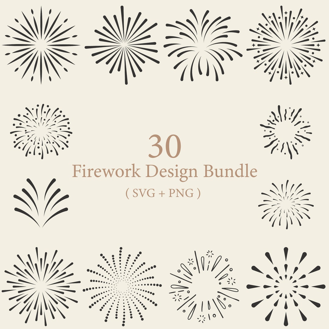 Christmas Fireworks SVG Bundle, New Year Firework Svg, Silhouette, 4th ...