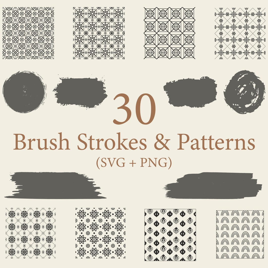 Paint Brush Strokes and Pattern Svg | Paint Brush Svg | Pattern Svg ...