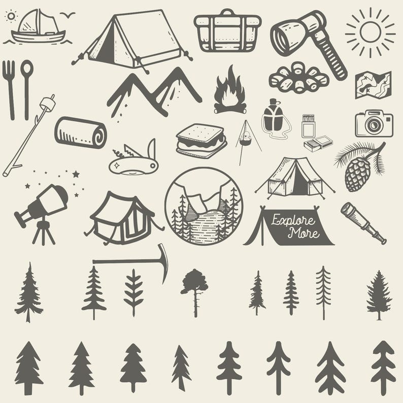 Adventure SVG Bundle: Camping, Forest, Nature Scenes (SVG, PNG) - Etsy