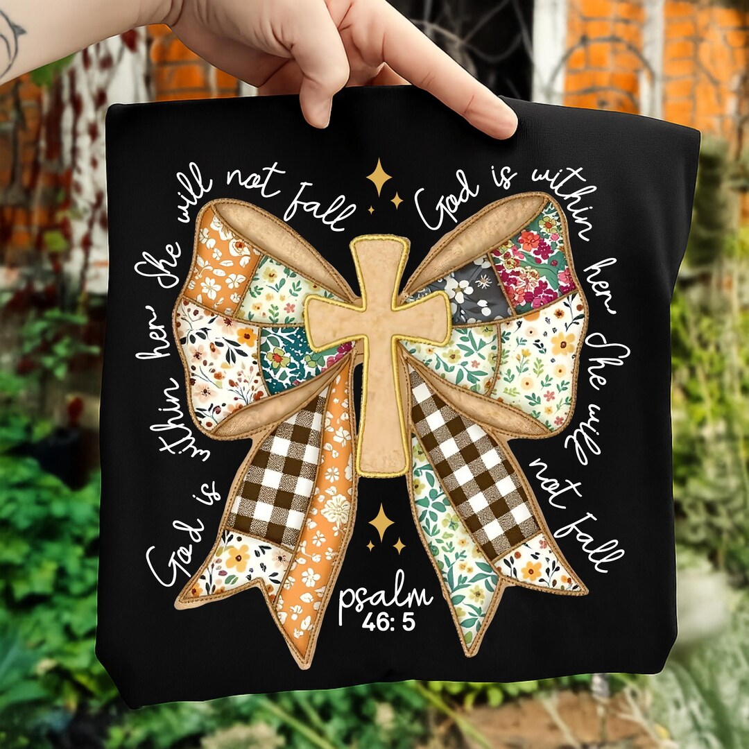 Jesus God is Within Her Coquette Tee, She Will Not Fall Shirt, Coquette ...