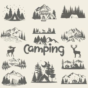 Adventure SVG Bundle: Camping, Forest, Nature Scenes (SVG, PNG) - Etsy