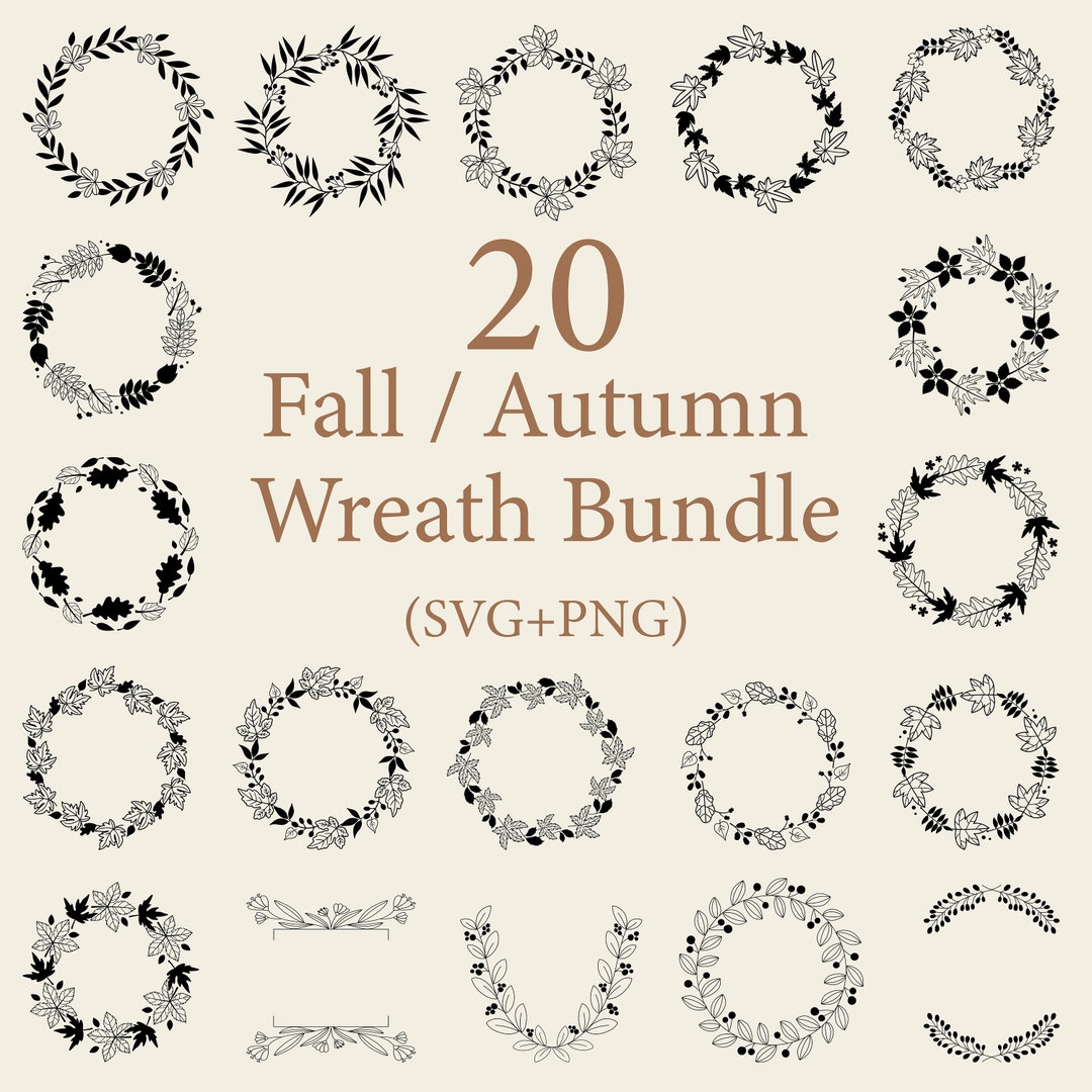 Fall Wreath Svg Bundle | Autumn Svg Bundle | Thanksgiving Svg | Wreath ...