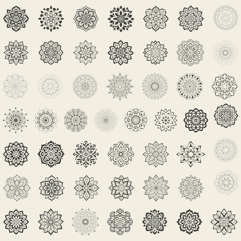 Mandala SVG Bundle: Zentangle Flower Designs (digital Download) - Etsy