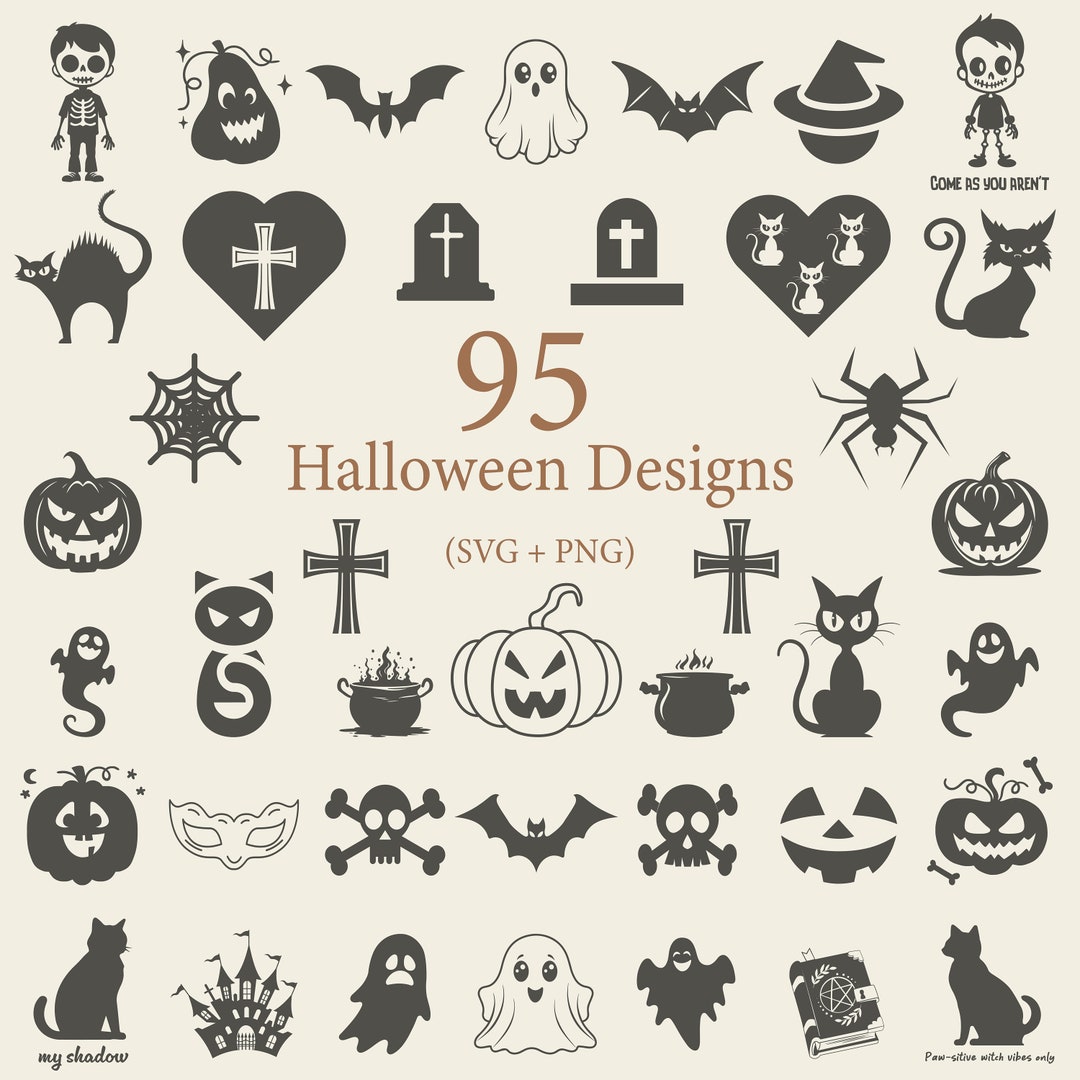 Halloween SVG Bundle: Pumpkin, Witch, Fall Clipart (SVG, PNG) - Etsy