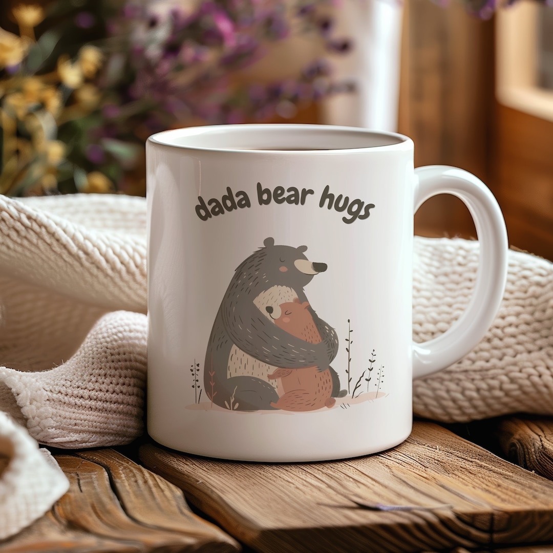 Father Bear Hug Mug Heartwarming Father's Day Gift With Pastel Colours ...