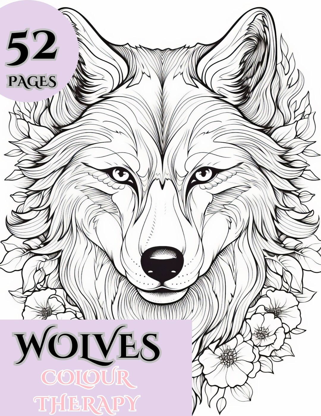 Wolves Colouring Book - Etsy