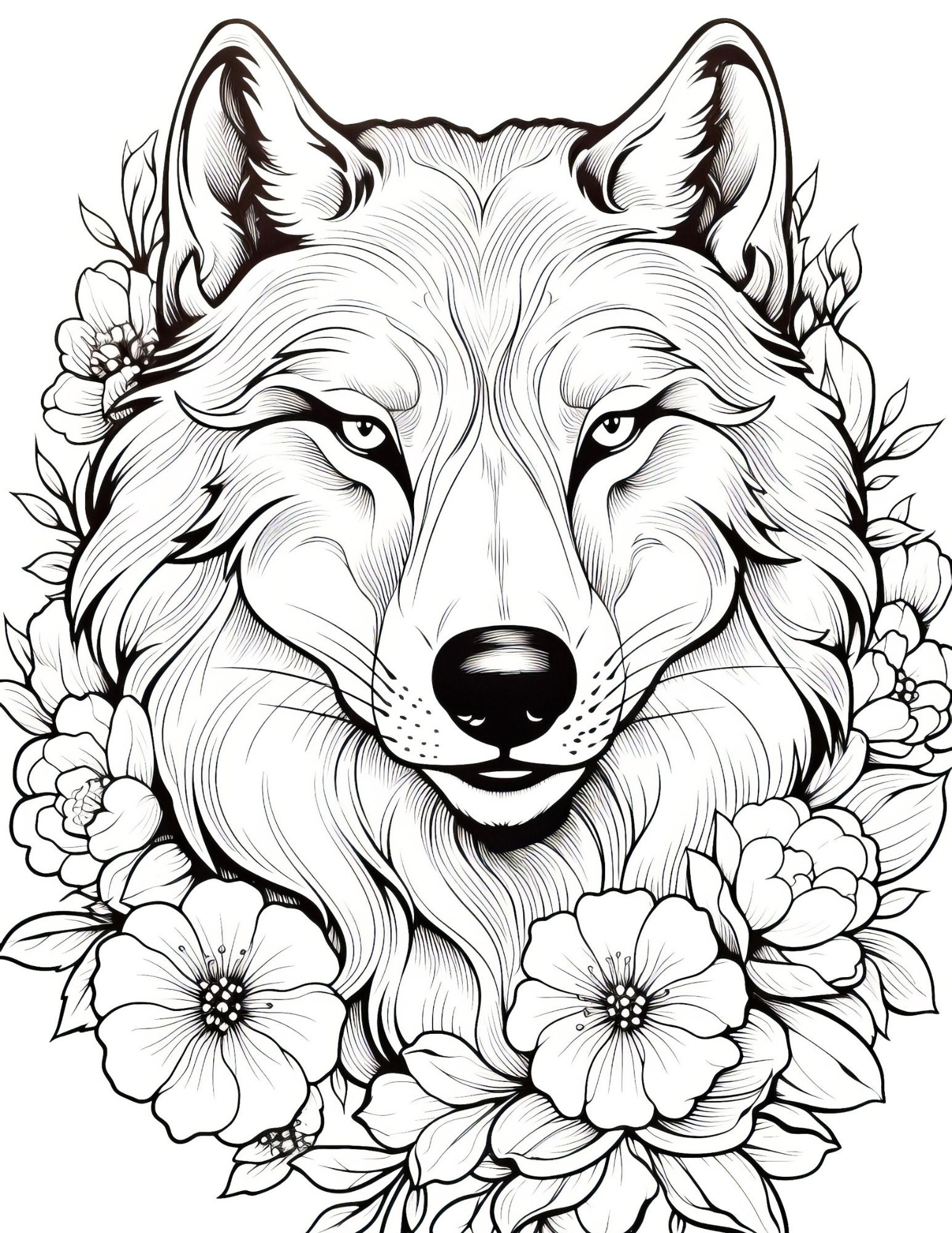 Wolves Colouring Book - Etsy