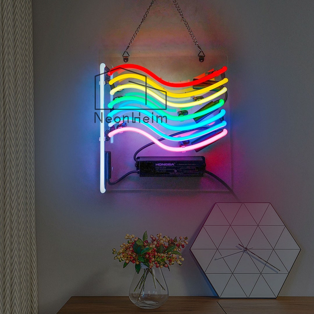 Rainbow Flag Sign Rainbow Sign LGBT Sign Handmade Real Glass Neon Sign ...