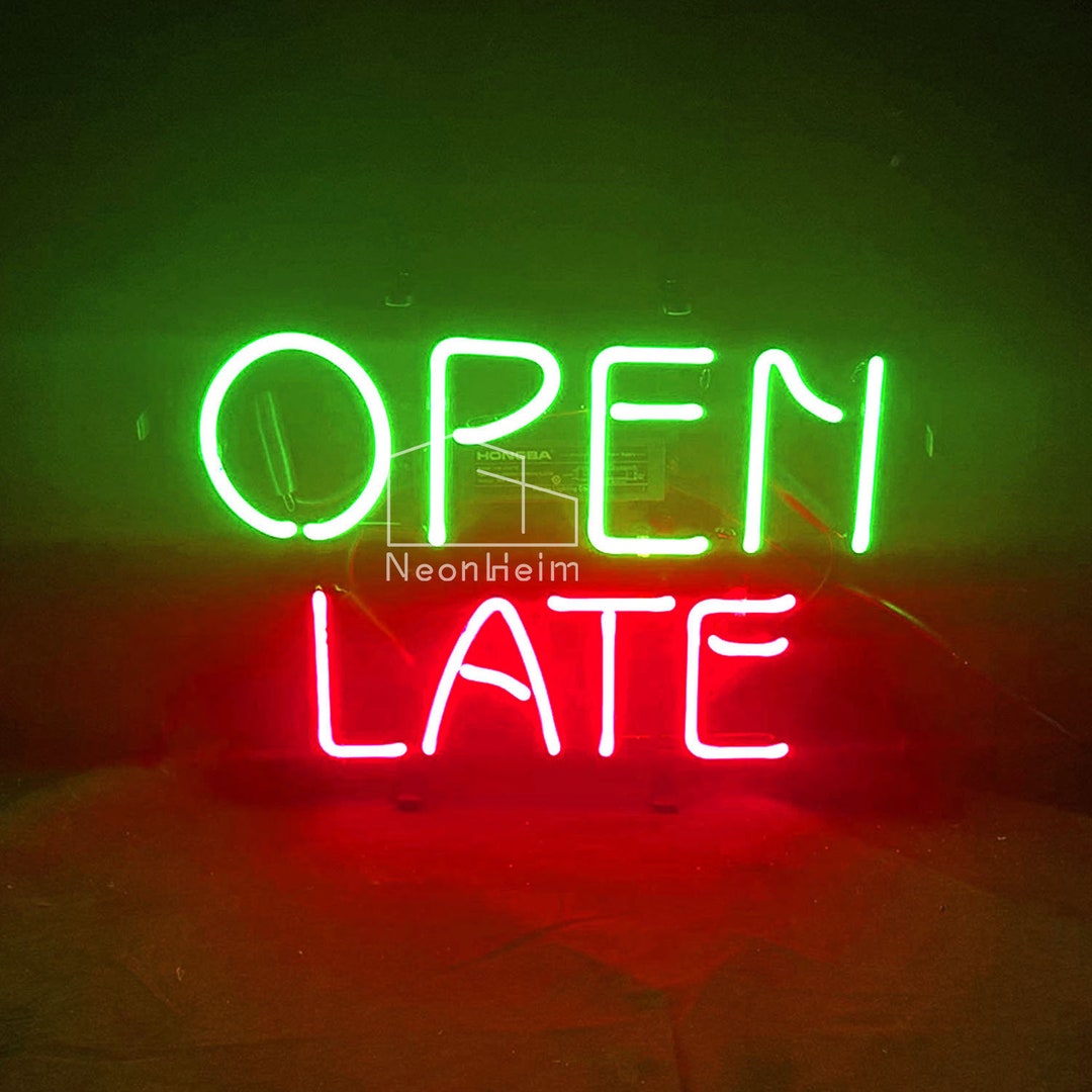 Open Late Neon Business Open Signs Bar Pub Store Decor Wall Hanging ...
