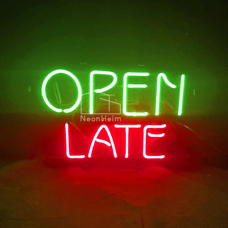 Open Late Neon Business Open Signs Bar Pub Store Decor Wall Hanging ...