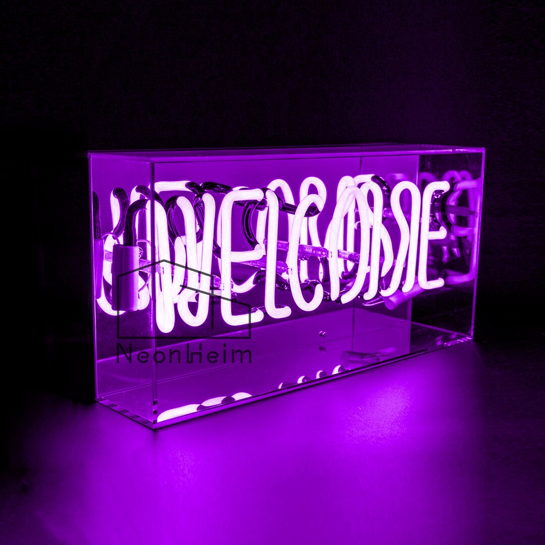 Welcome Handmade Acrylic Neon Box Personalized Light Box Made of Real ...