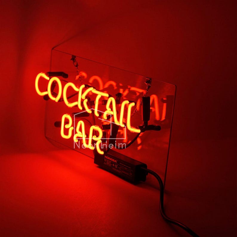 Cocktail Bar Neon Sign Vibrant Glass Light For Home Decor Fun Party Ambiance Perfect Custom