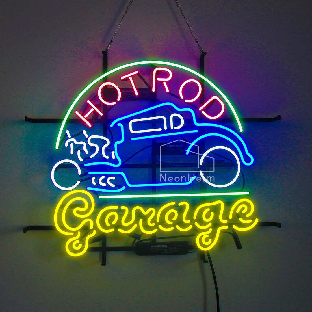 Classic Hot Rod Neon Sign Eye-catching Garage Display Shop Decor ...