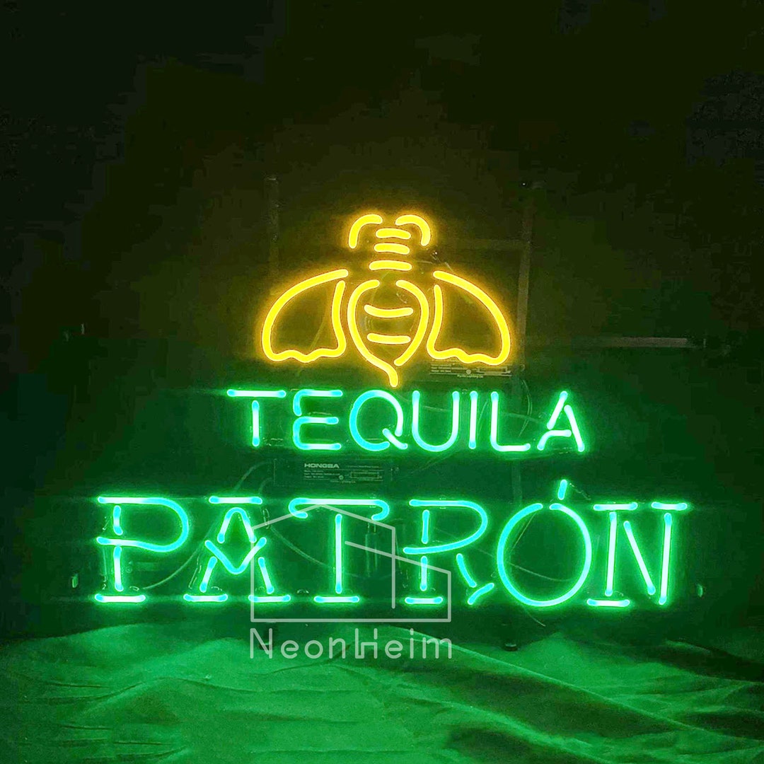 TEQUILA PATRON Bees Lamp Custom Handmade Neon Signs Real Glass Neon ...