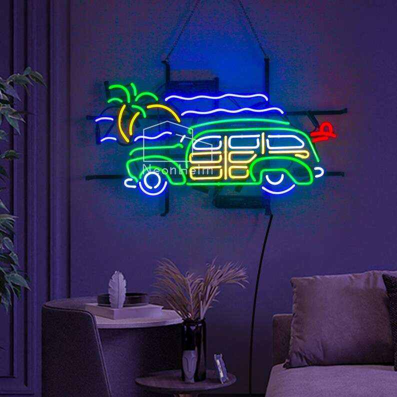 Bus Palm Neon Sign Tropical Palm Tree Design Perfect for Home Décor or ...