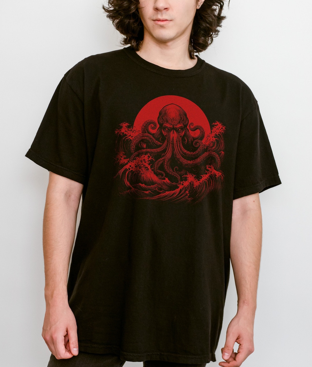 Red Cthulhu Shirt Lovecraftian Tshirt Monster Top Celestial Shirt ...