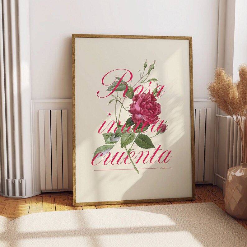 Botanical Rosa Indica Cruenta Art Print Rosebush of Bengal Poster Rose ...