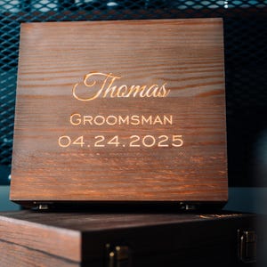 Personalized Groomsmen Gift Box: Engraved Flask, Knife & Opener - Etsy