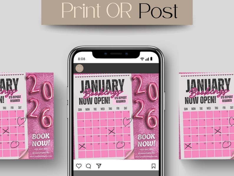 January Booking Flyer Monthly Bookings January Calendar Booking Flyer ...