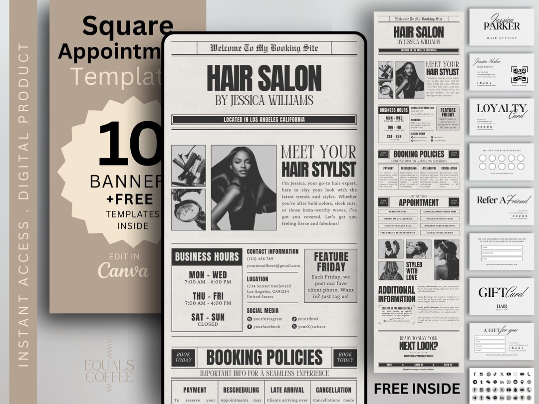 Square Booking Site Template Hair Square Appointment Booking Site Hair ...