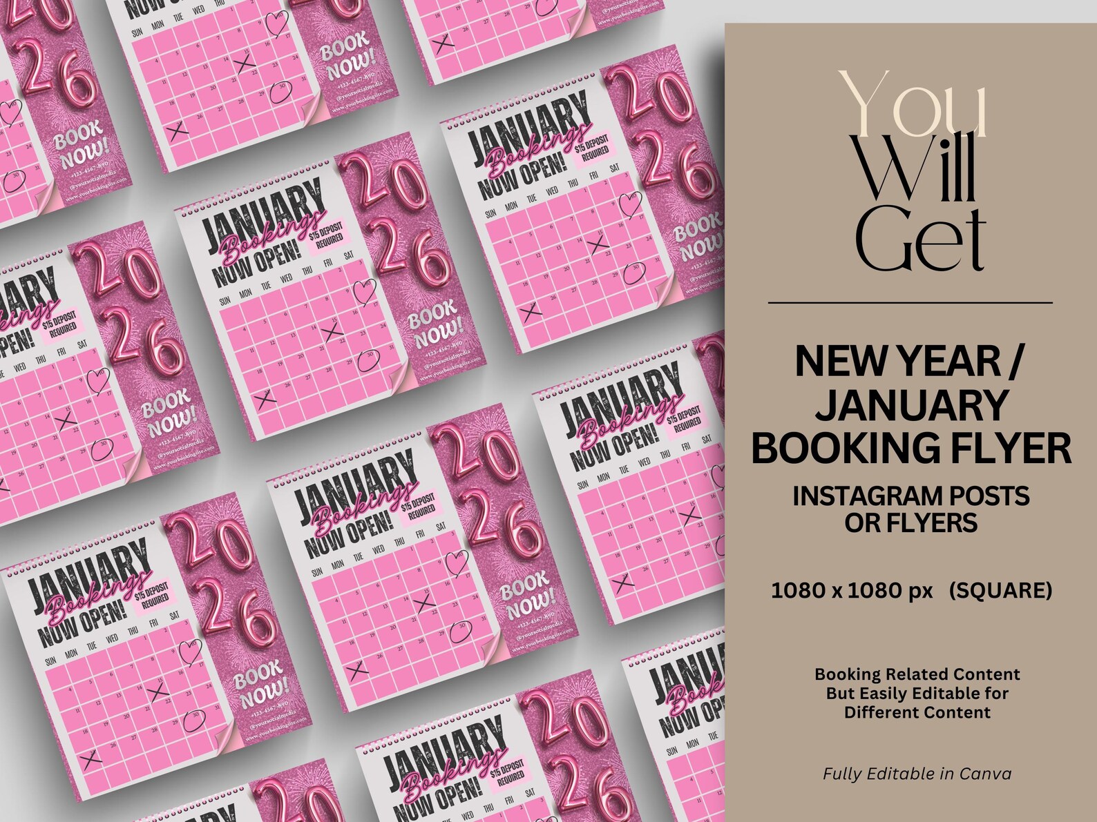 January Booking Flyer Monthly Bookings January Calendar Booking Flyer ...