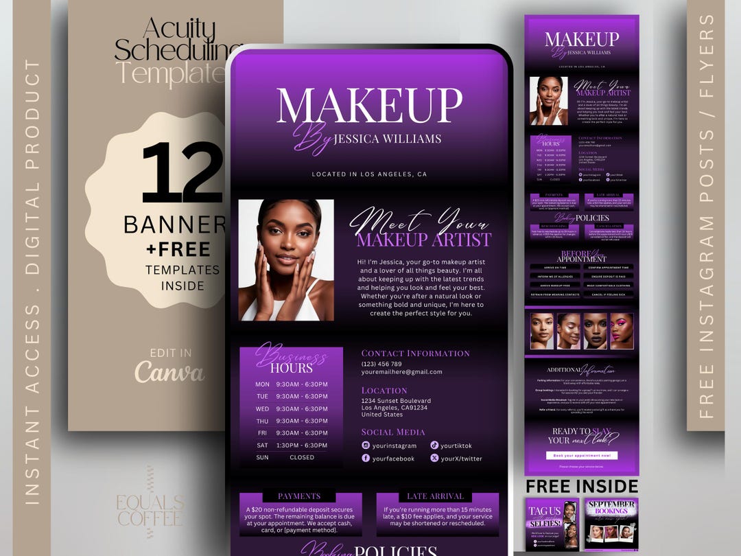Makeup Acuity Scheduling Template Makeup Artist Booking Site Makeup ...