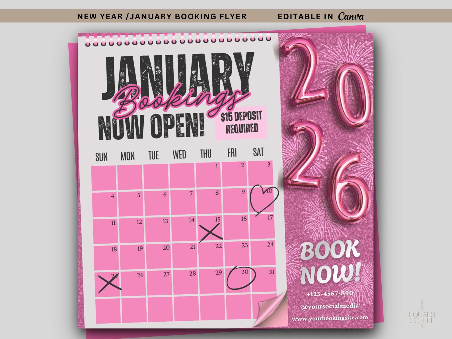 January Booking Flyer Monthly Bookings January Calendar Booking Flyer ...