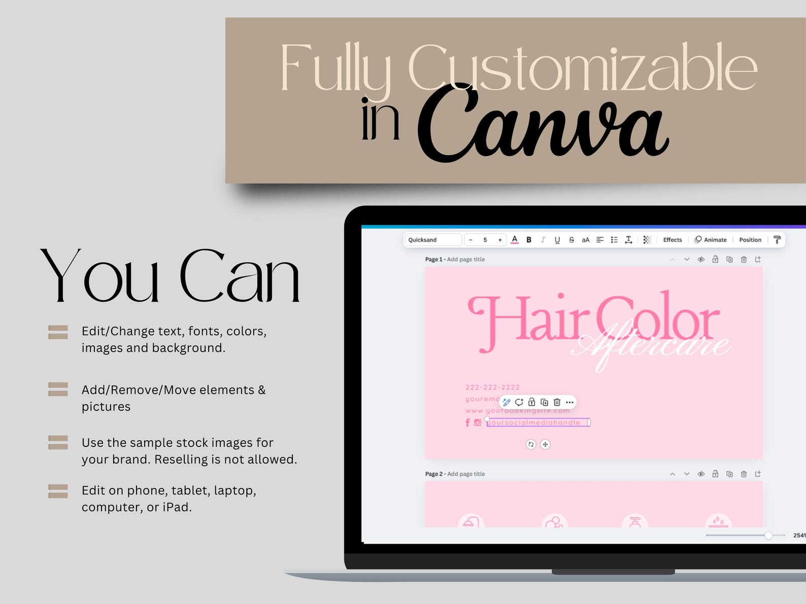 Pink Aftercare Card Hair Care Card, Hair Colors Care Instructions, Hair ...
