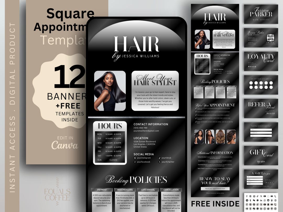 Luxury Booking Site Hair Square Template Hair Stylist Booking Site ...