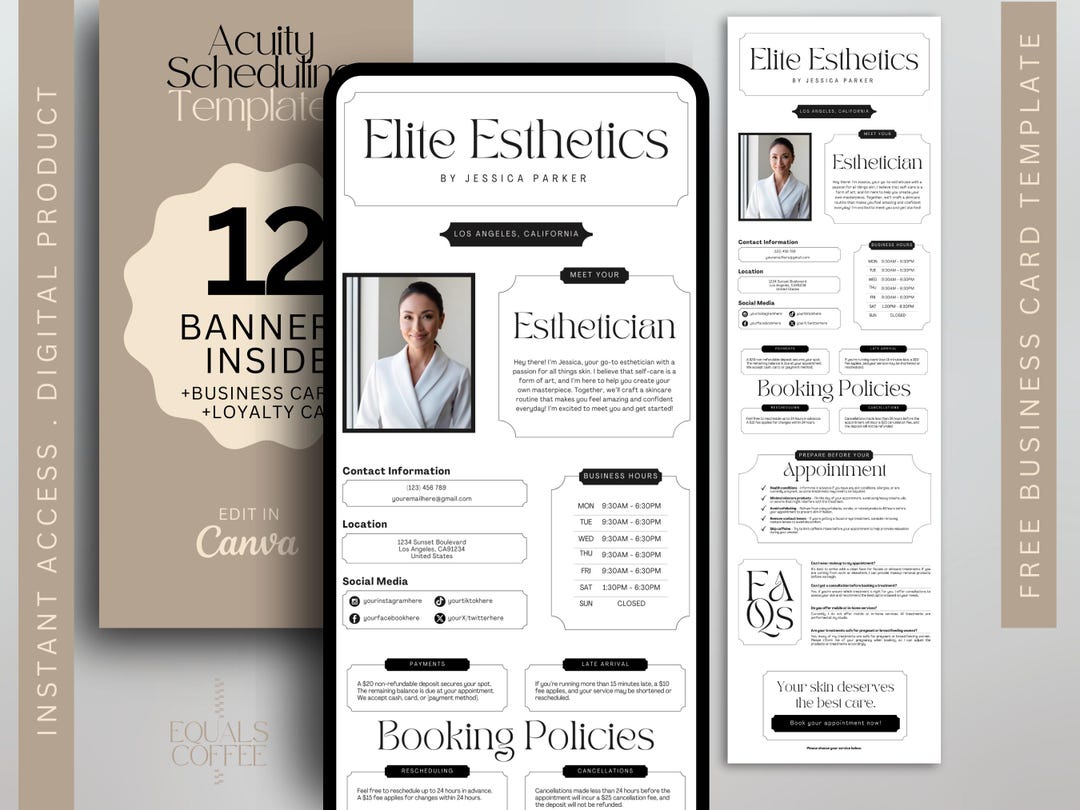 Minimalist Acuity Scheduling Template Esthetician Acuity Website ...