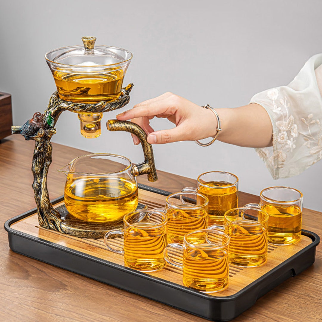 Glass Automatic Tea Set Creative Magnetic Integrated Tea Set Kung Fu ...