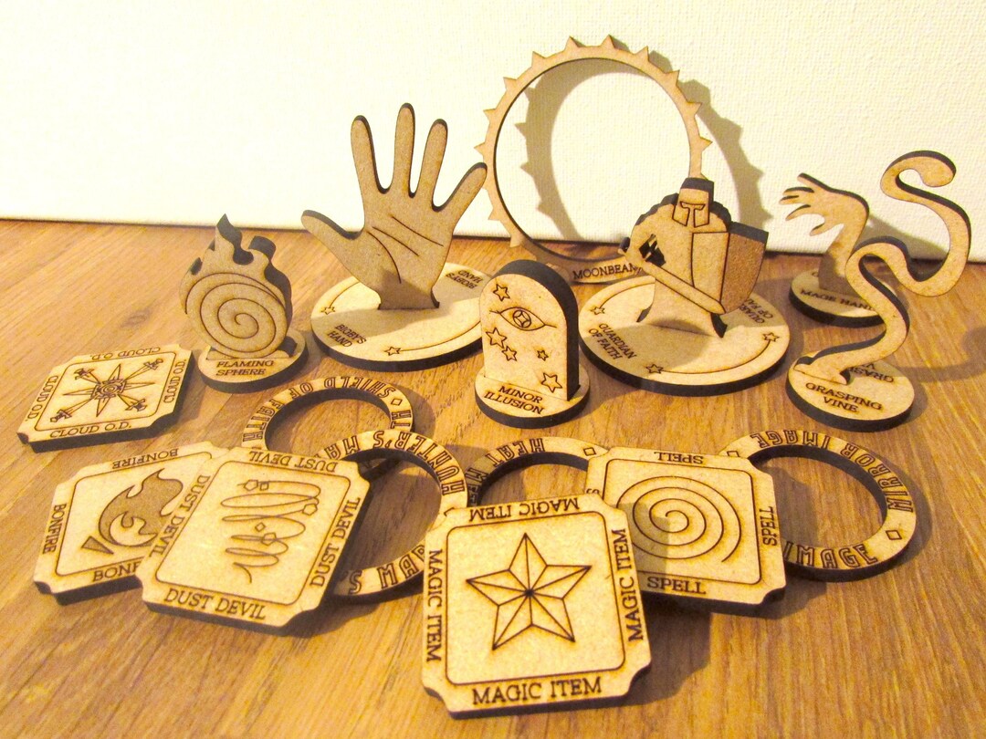 Spell Effect Markers | Lasercut Miniatures + Tokens for D&D - Etsy UK
