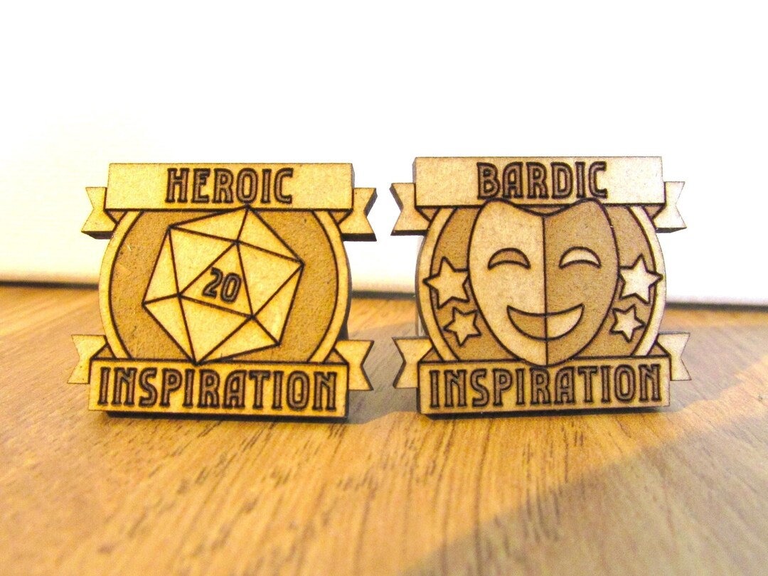 Heroic + Bardic Inspiration Tokens | Lasercut Handout Trackers for D&D ...