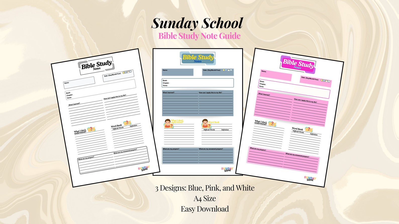 Kids Bible Study Guide, Devotion Template for Children - Etsy