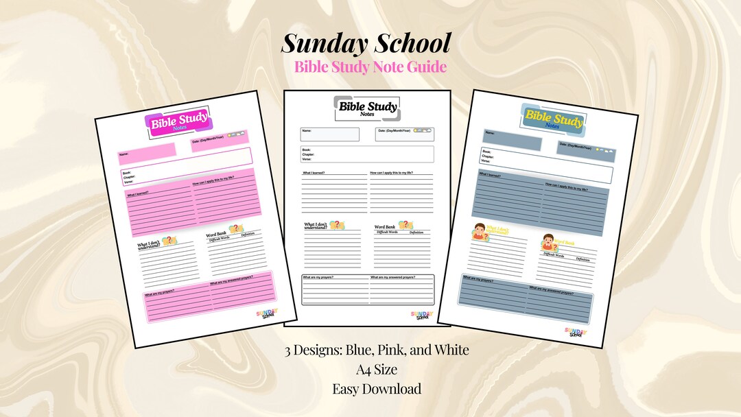 Kids Bible Study Guide, Devotion Template for Children - Etsy