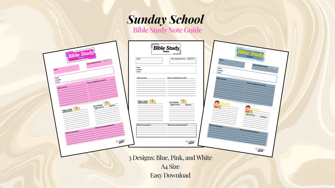 Kids Bible Study Guide, Devotion Template for Children - Etsy