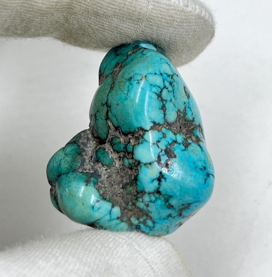 Spider Web Turquoise Gemstone: Raw Tibetan Bead for Jewelry Making - Etsy