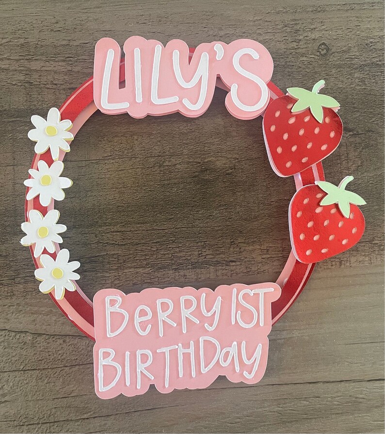 Berry First Birthday Cake Topper - Etsy