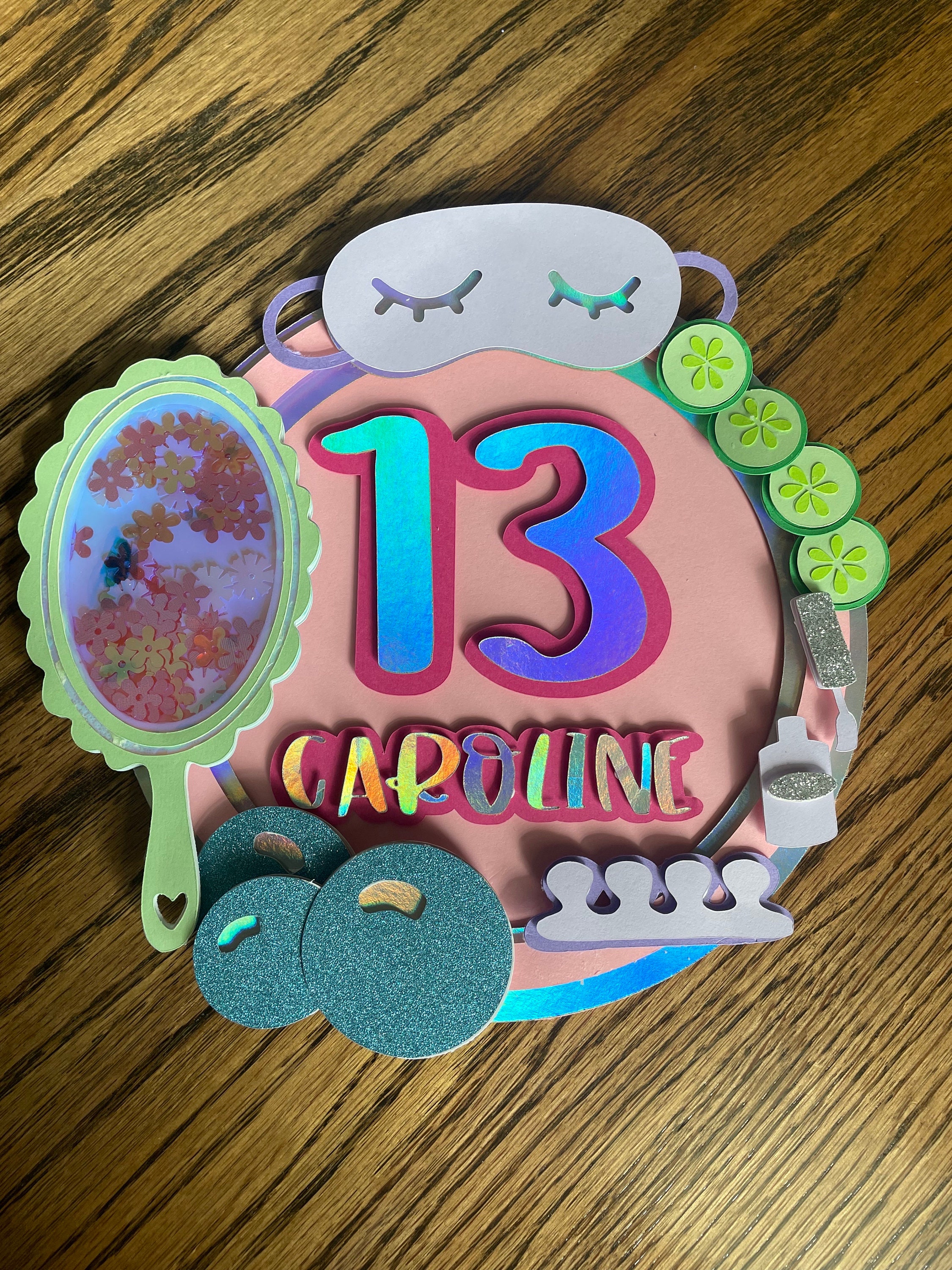 Spa Themed Birthday Cake Topper - Etsy